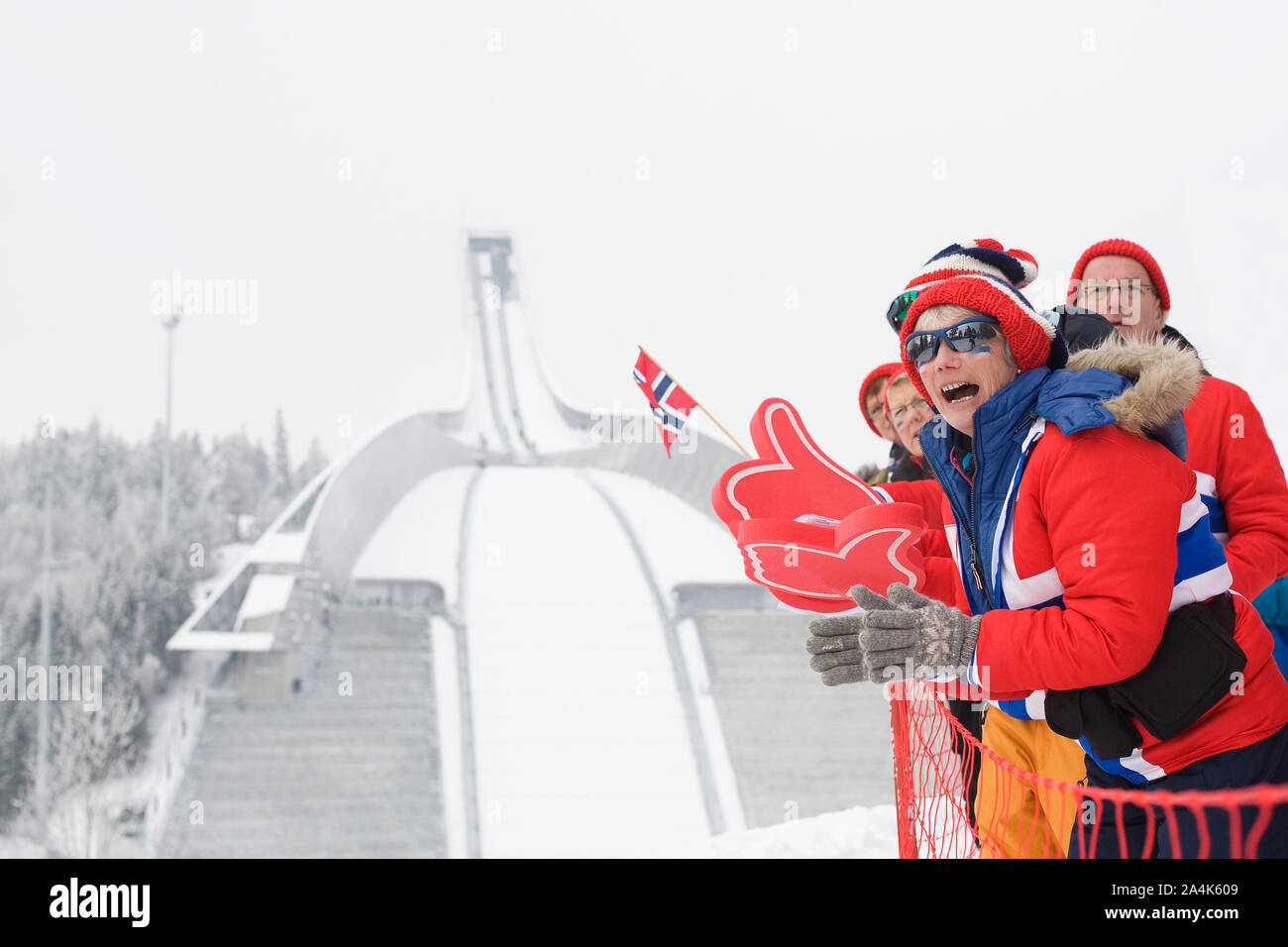 Audience Cheering At World Cup Skiing, Norway Stock Photo - Alamy