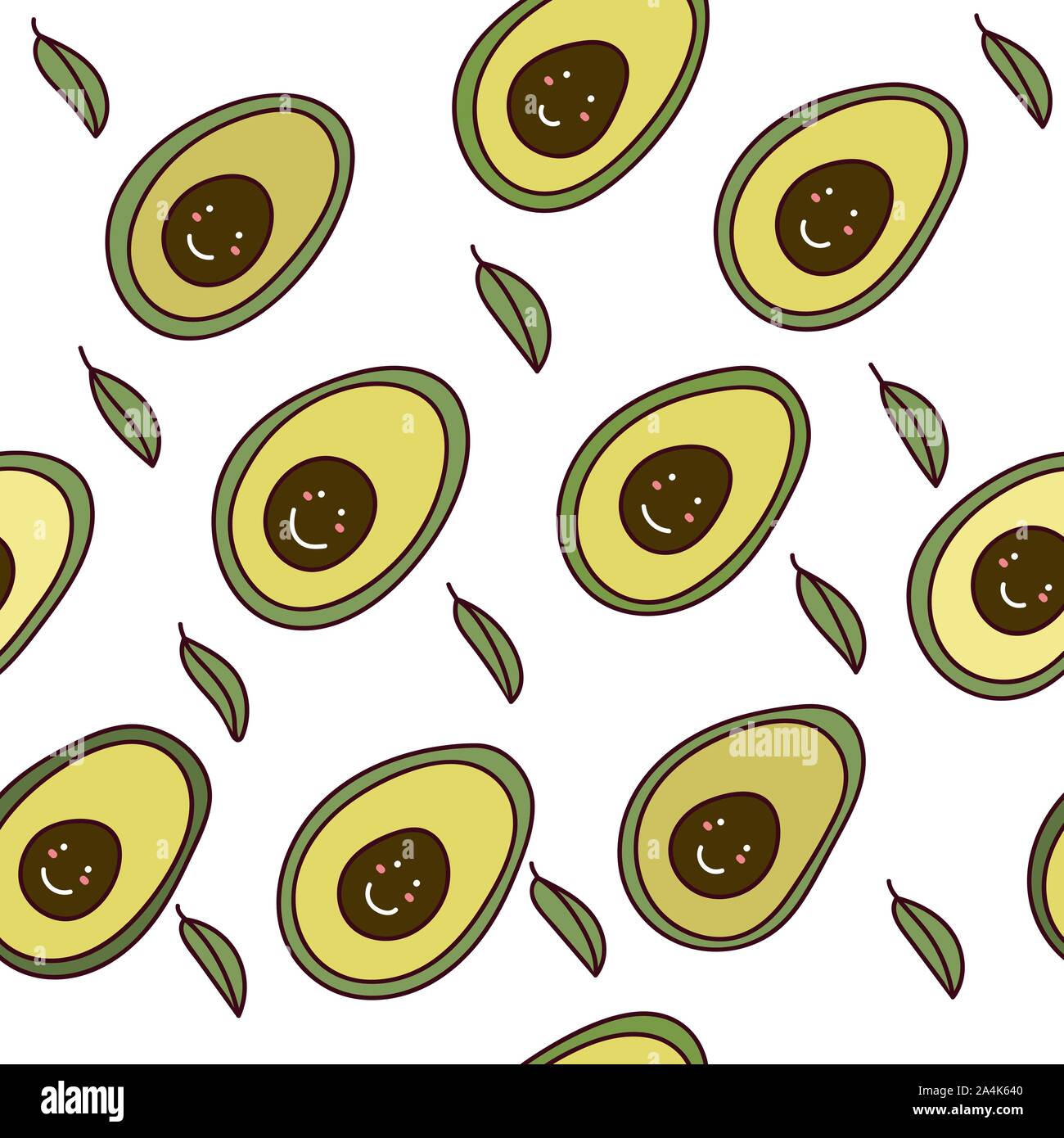 Avocado seamless pattern for print and textile. Avocado vector wrapping ...