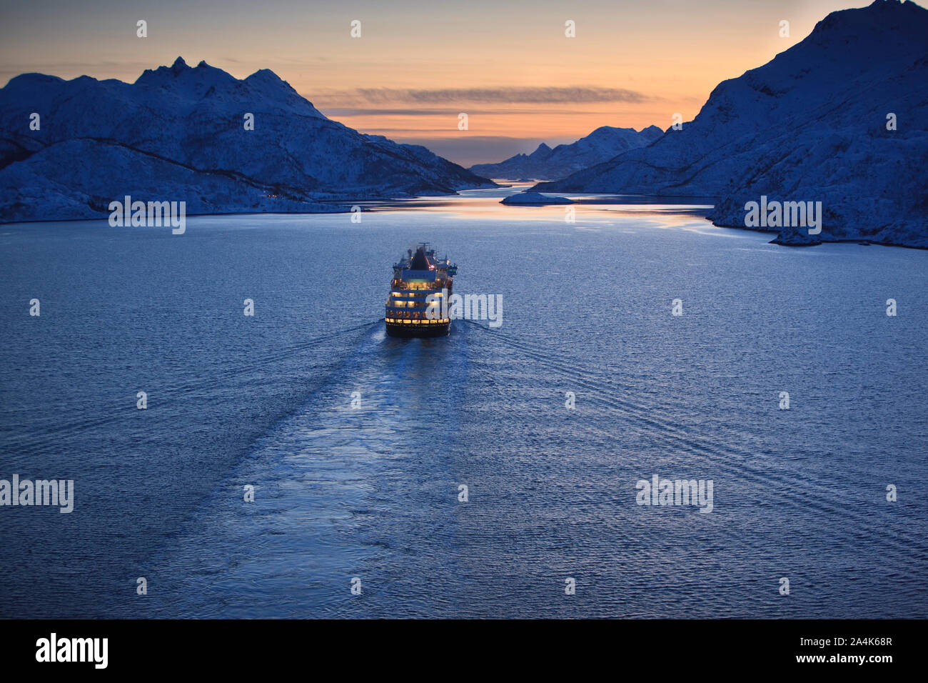 Hurtigruten / Hurtigruta ferry in Norway Stock Photo - Alamy