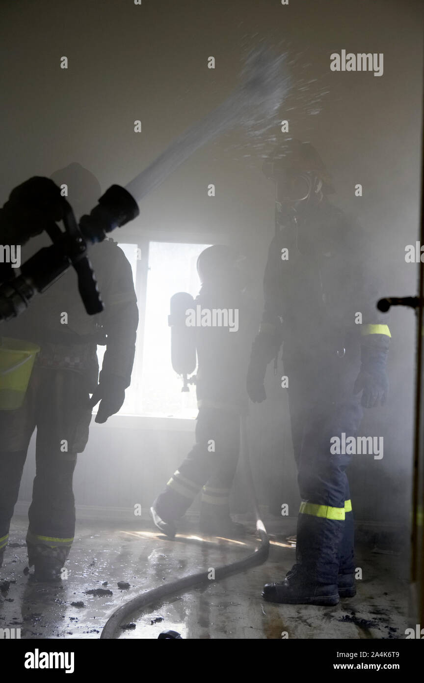 Firemen. Fire drill Stock Photo - Alamy