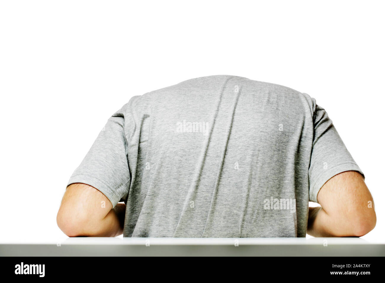 Man without head / lost his head - elbow Stock Photo - Alamy