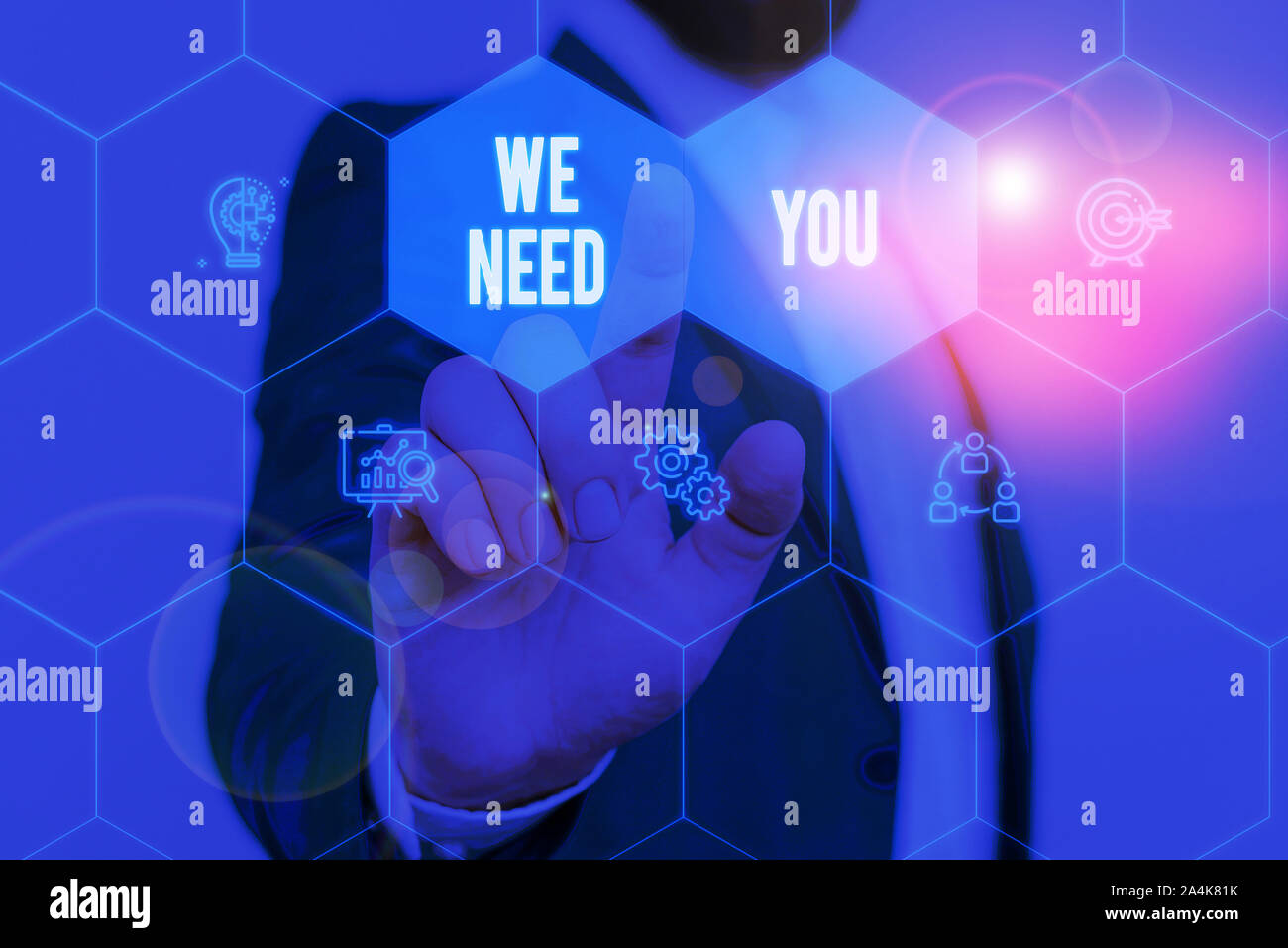 Text sign showing We Need You. Business photo text to fulfill the needs ...