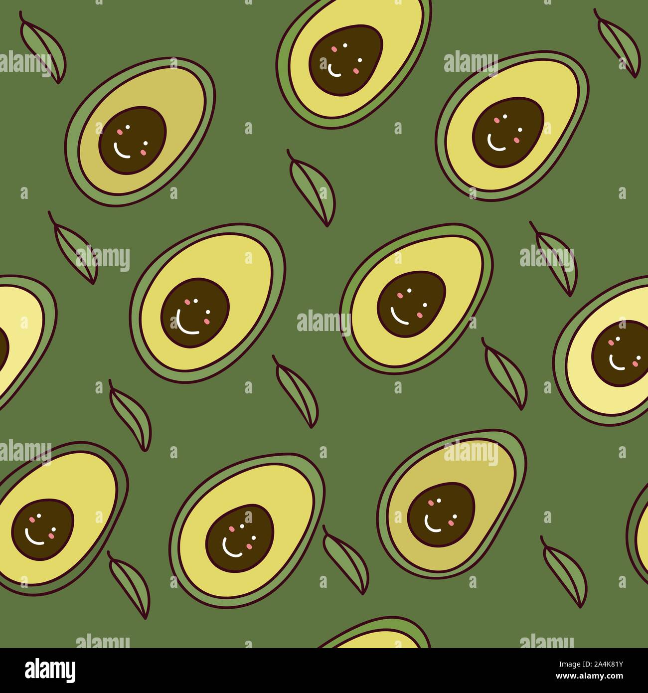 Avocado seamless pattern for print and textile. Avocado vector wrapping ...