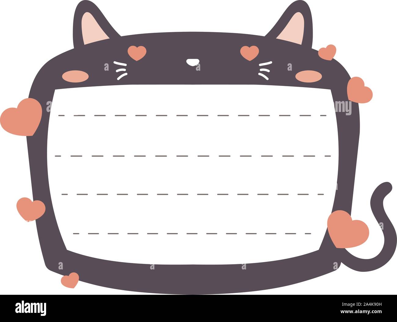 This is a illustration of Cute Cat noteboard Stock Vector Image & Art ...