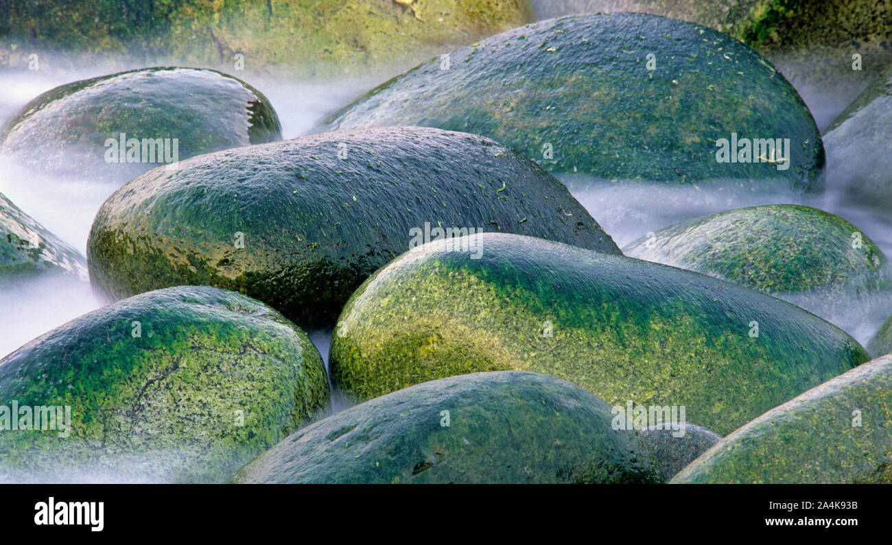 Rounded stones washed by the sea at Mølen. Larvik, Vestfold Stock Photo ...