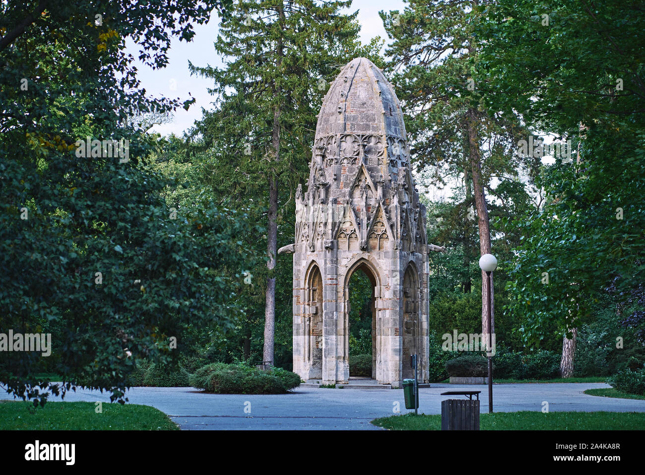 Franciscan tower in Sad Janka Krala park in Bratislava, Slovakia ...