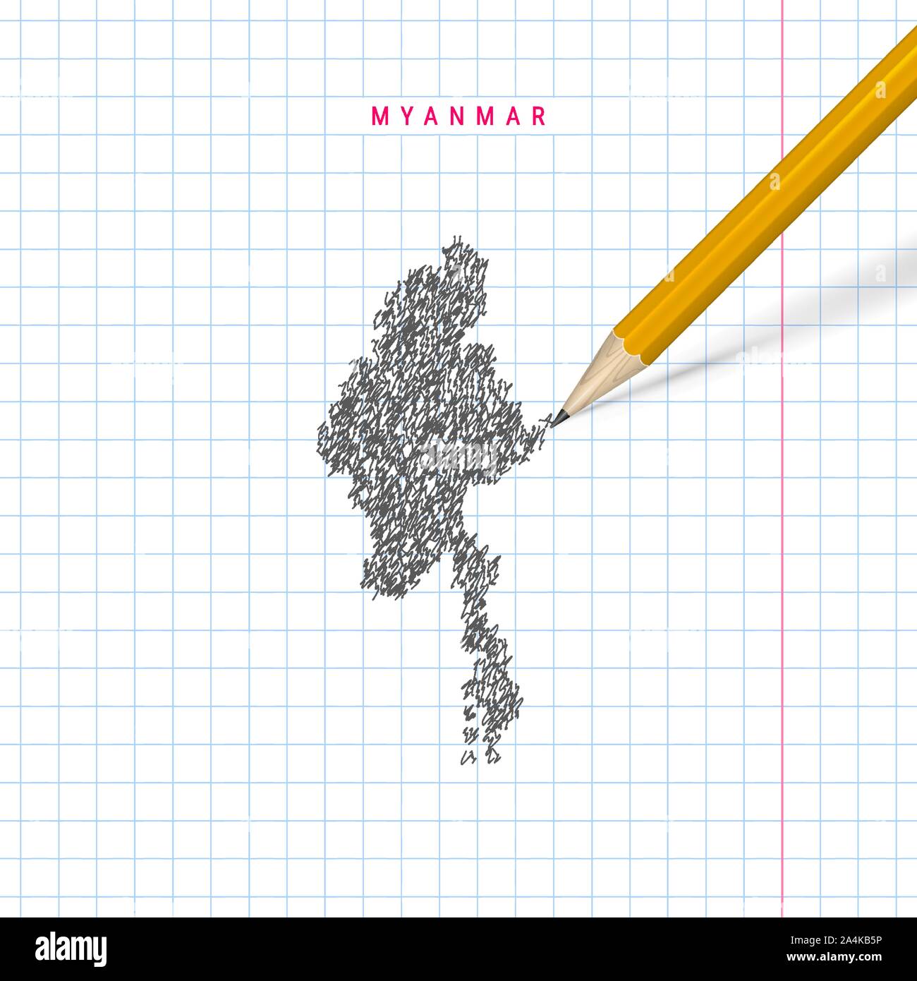 Myanmar sketch scribble map Stock Vector Images - Alamy