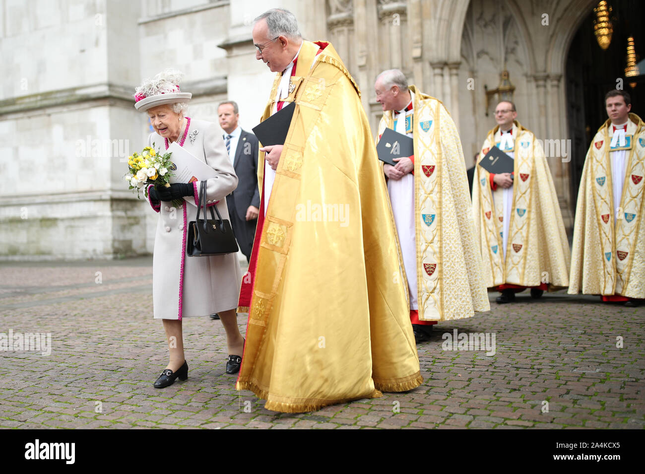 Queen Elizabeth II at the end of a service at Westminster Abbey in ...