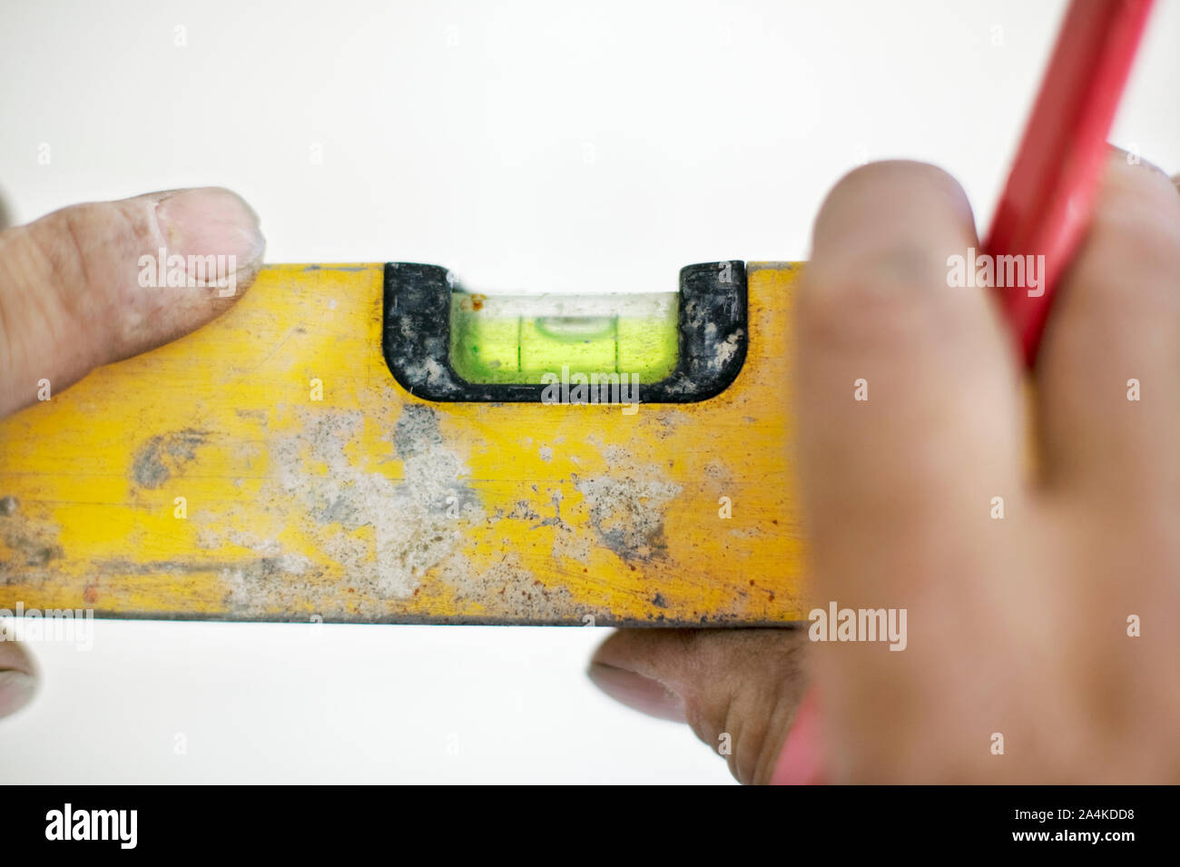 Using a level Stock Photo - Alamy