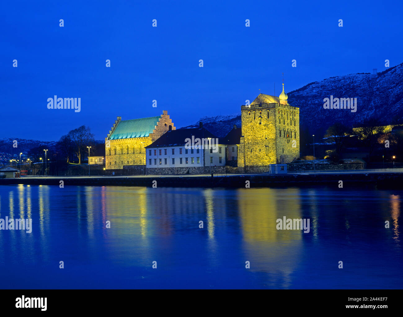 Bergenhus fortress (Bergenhus festning), Bergen, Norway. Håkonshallen ...