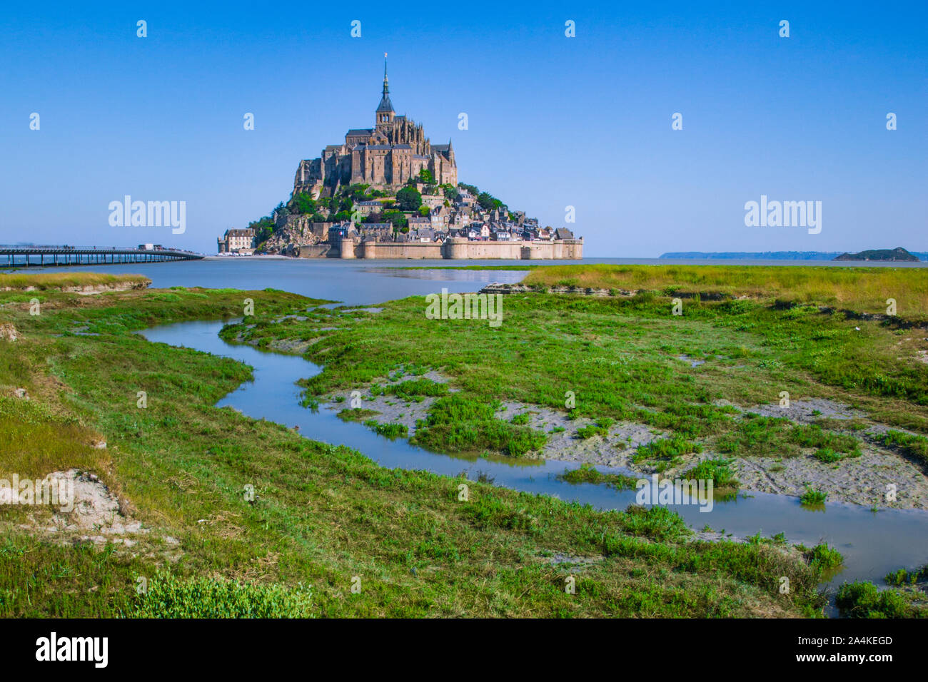 Mont Saint-Michel Bay on a Sunny Summer Day in Normandy France Stock ...