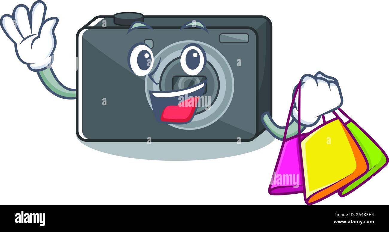 Shopping digital camera isolated with the character Stock Vector Image ...