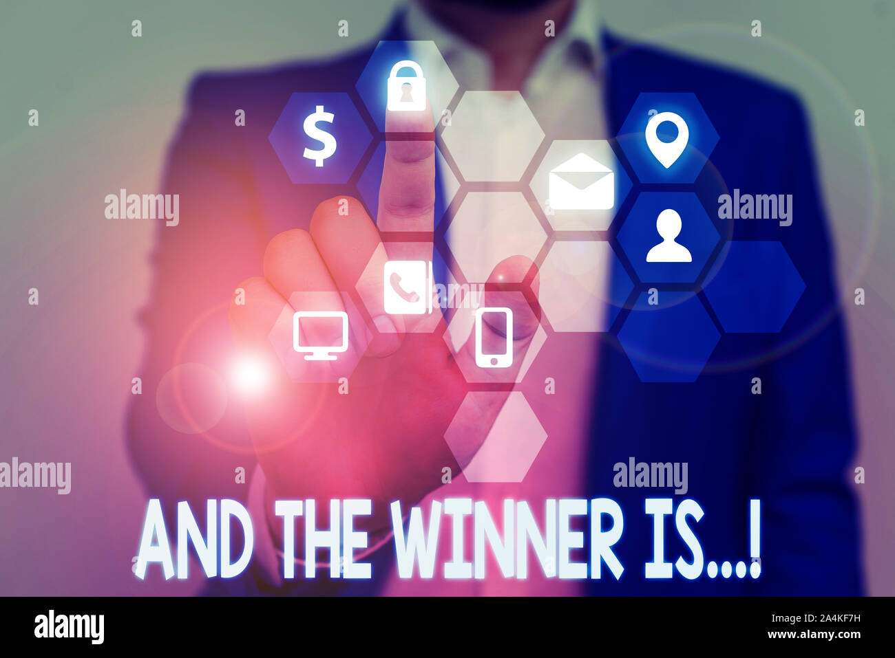 Word writing text And The Winner Is. Business photo showcasing ...