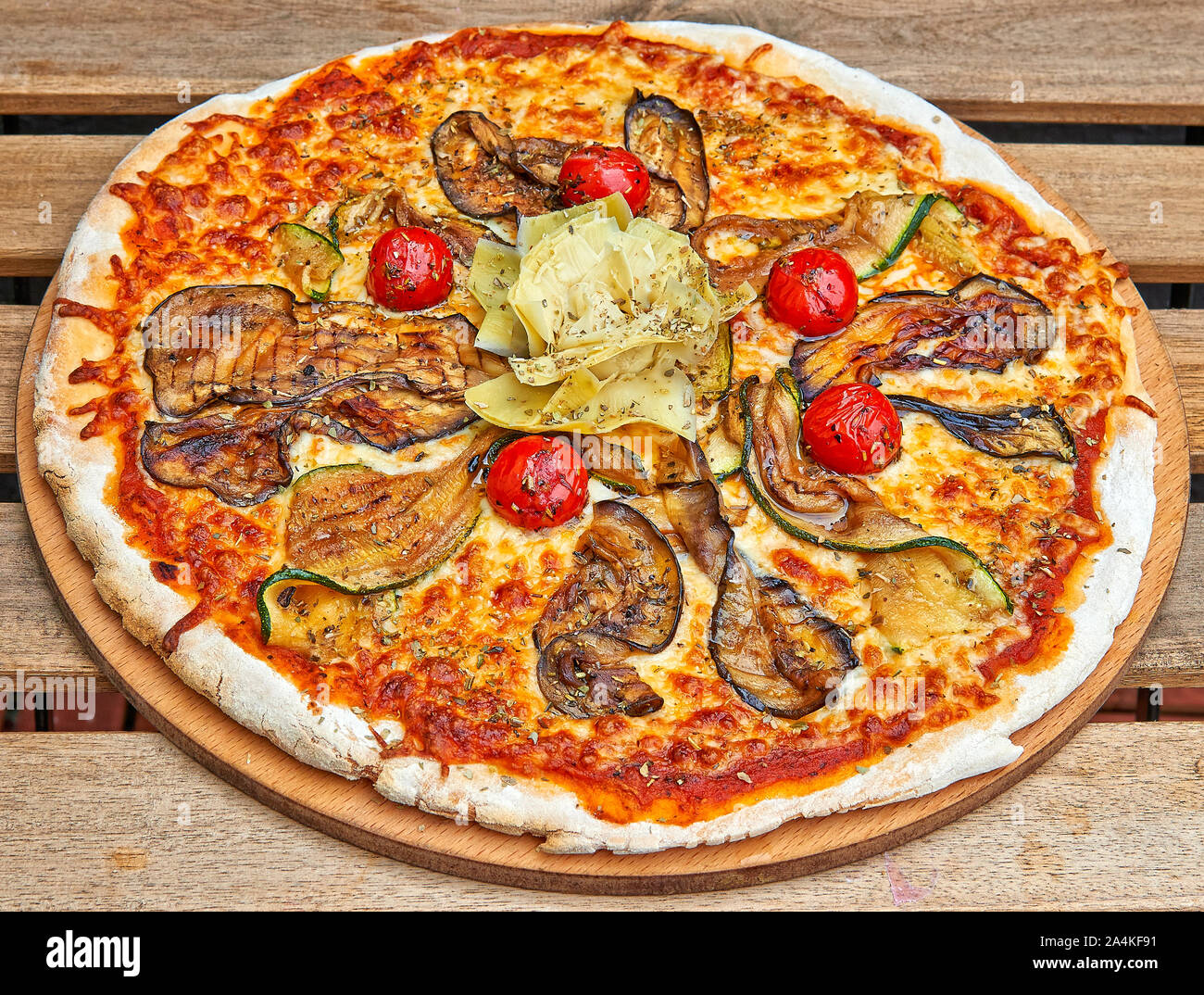 Traditional vegetables pizza. View from above Stock Photo - Alamy