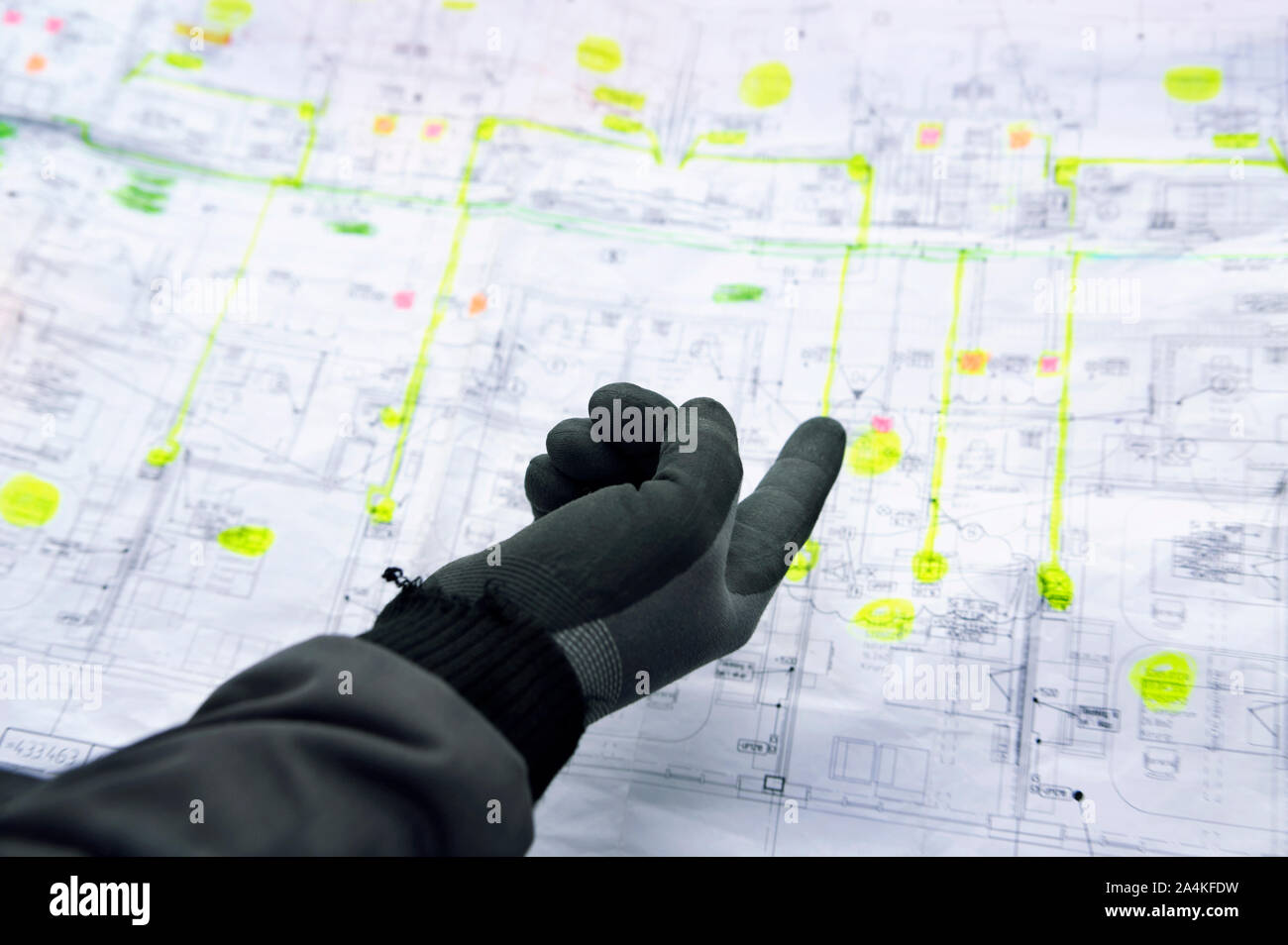 Construction site plans Stock Photo - Alamy