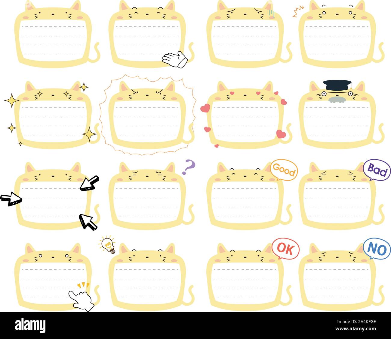 This is a illustration of Cute Cat noteboard Stock Vector Image & Art ...