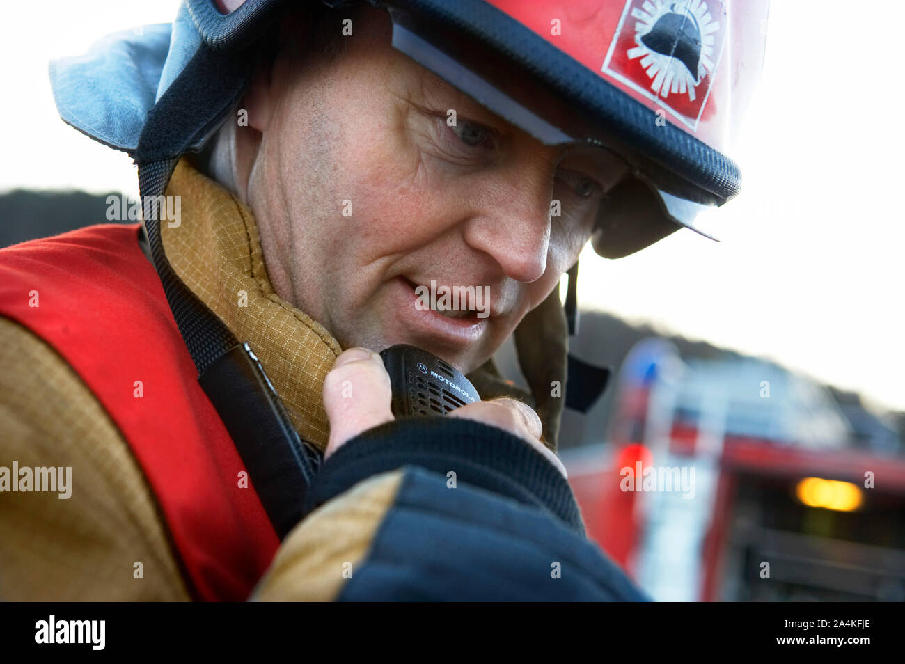 Communication fireman hi-res stock photography and images - Alamy