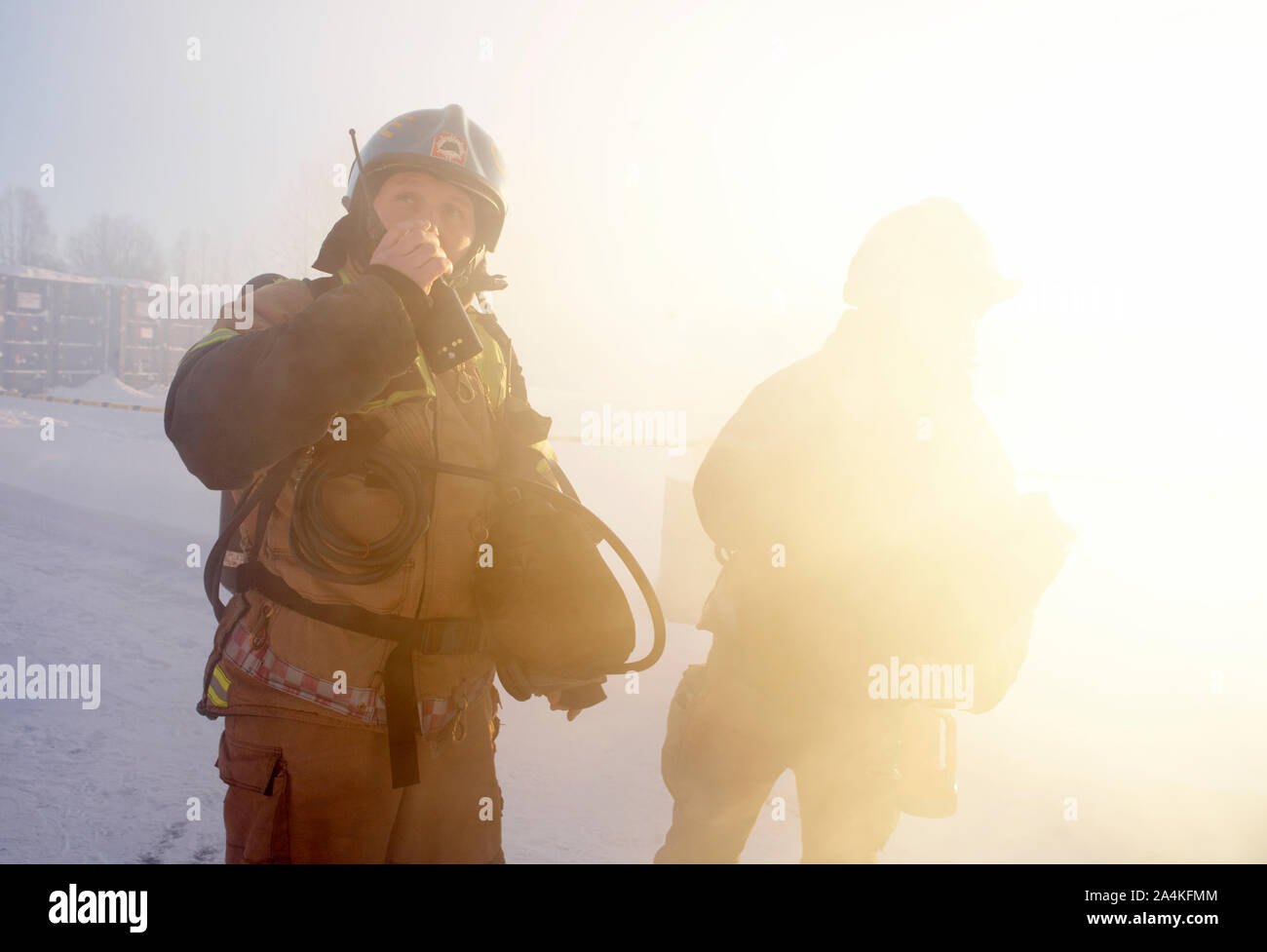 Firemen at work in Norway Stock Photo - Alamy