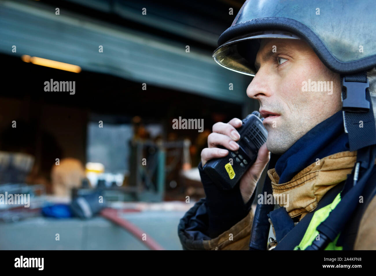 Communication fireman hi-res stock photography and images - Alamy
