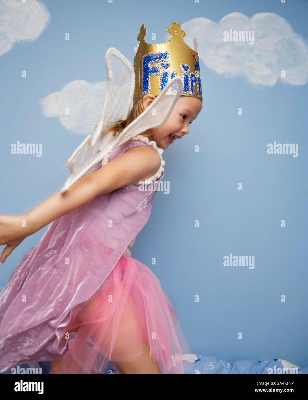 Girl playing fairy princess Stock Photo - Alamy