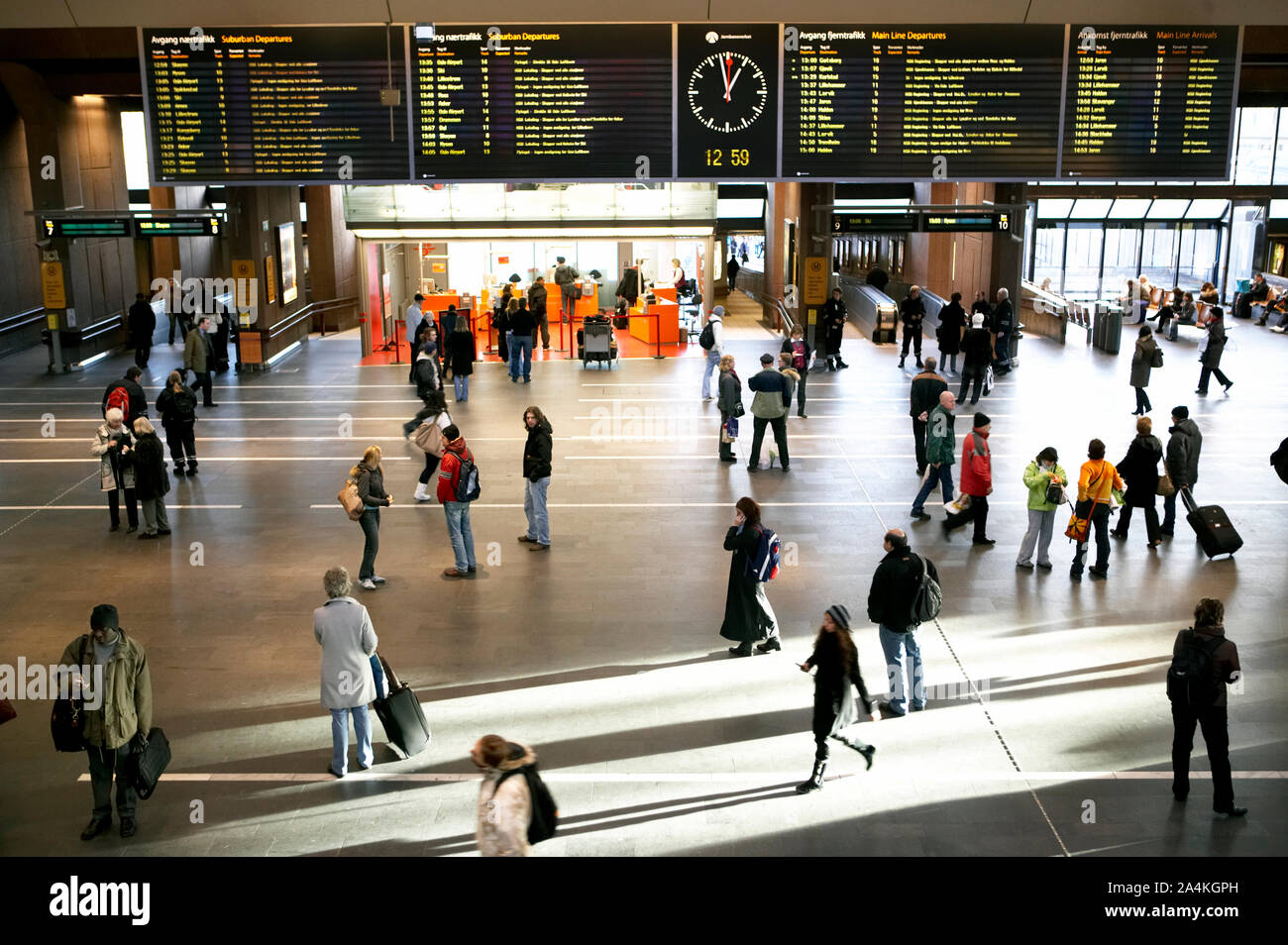 Oslo Central Station - information board - arrivals and departures ...