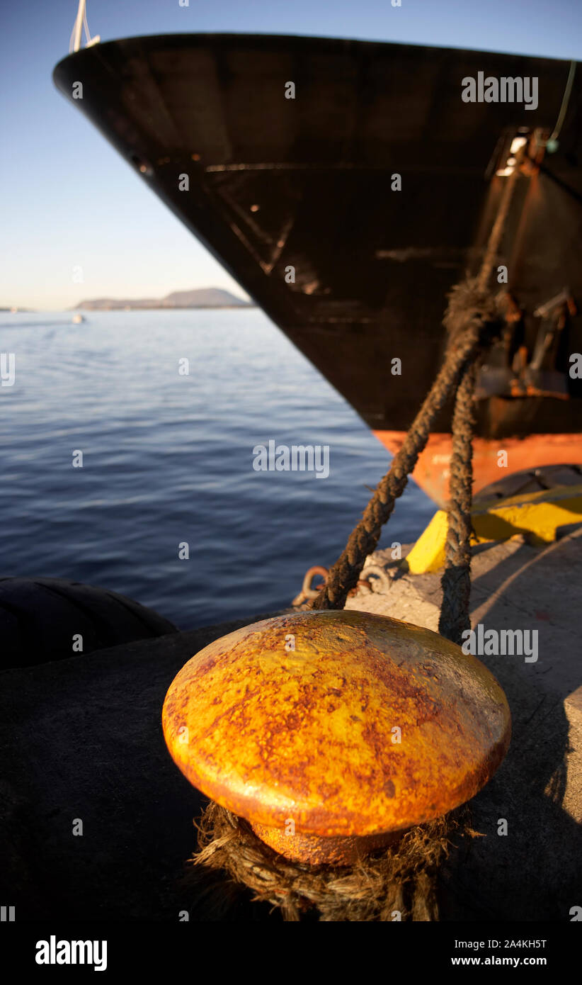 Shore anchor at harbourfront - Ground tackle Stock Photo - Alamy