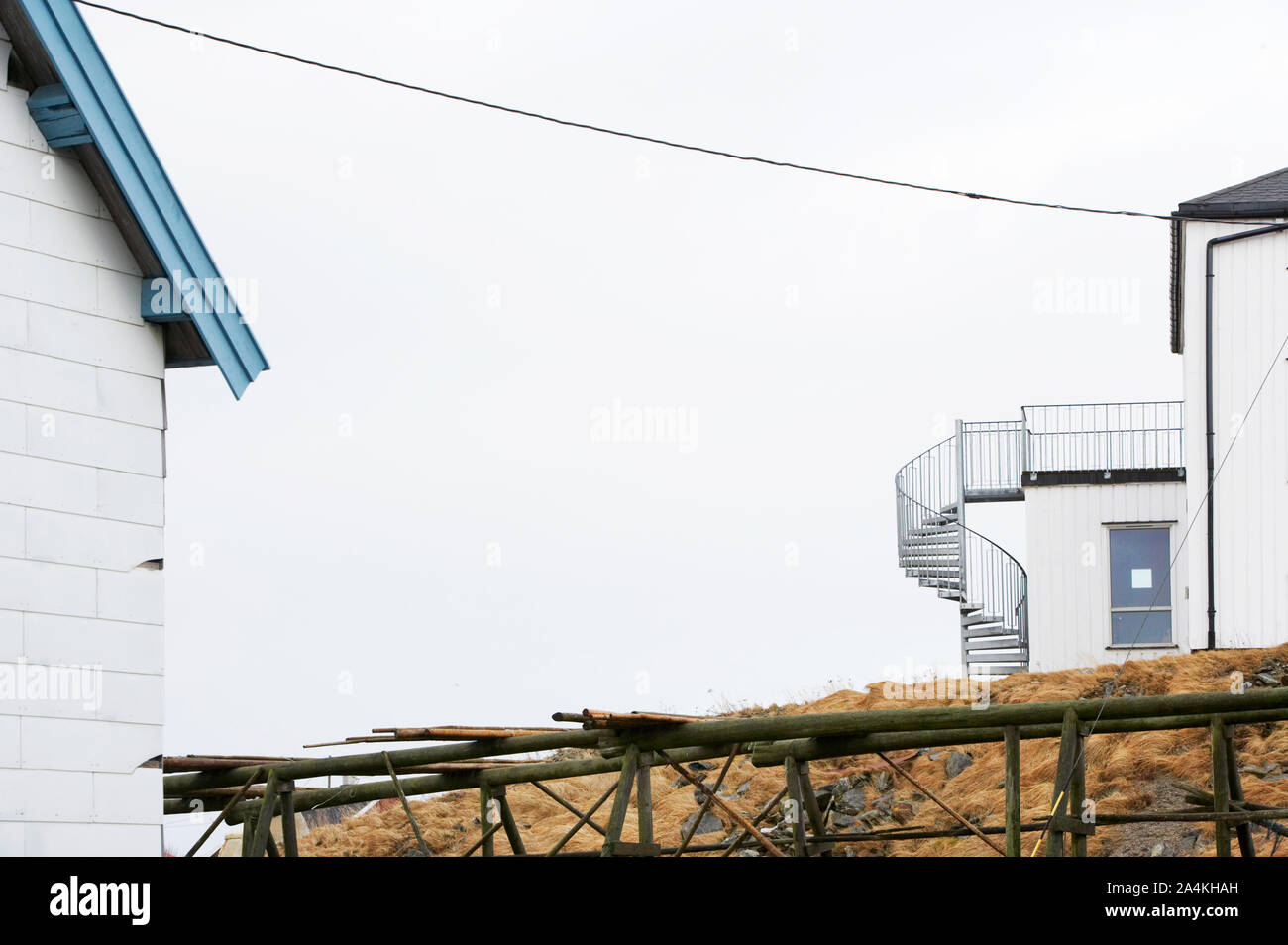 Drying racks in RÂØst, Lofoten, Norway Stock Photo - Alamy