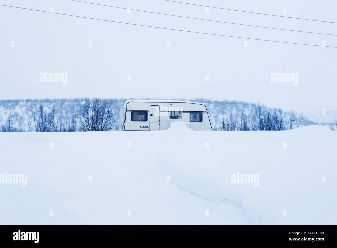 Caravan in Finnmark mountain plateau Stock Photo - Alamy