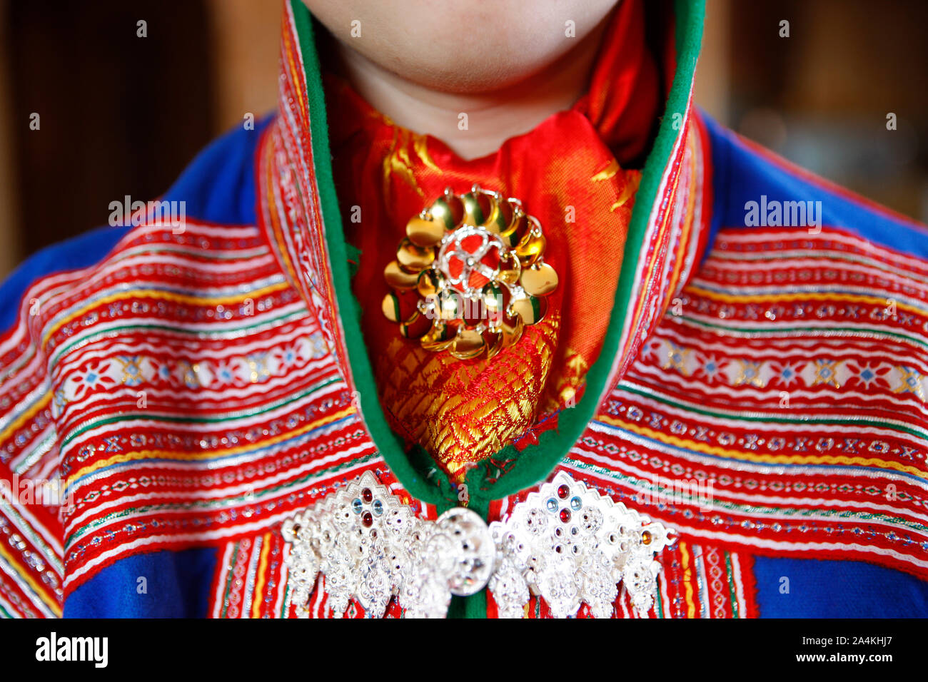 Laplander traditional costume. Confirmation. Filigree (silver) brooch ...