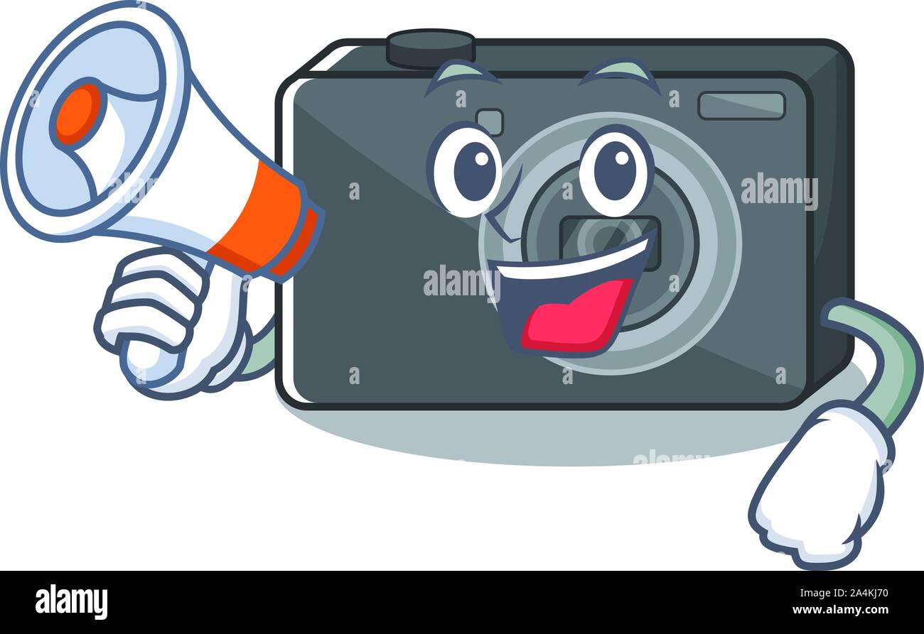 With megaphone digital camera in the cartoon shape Stock Vector Image ...