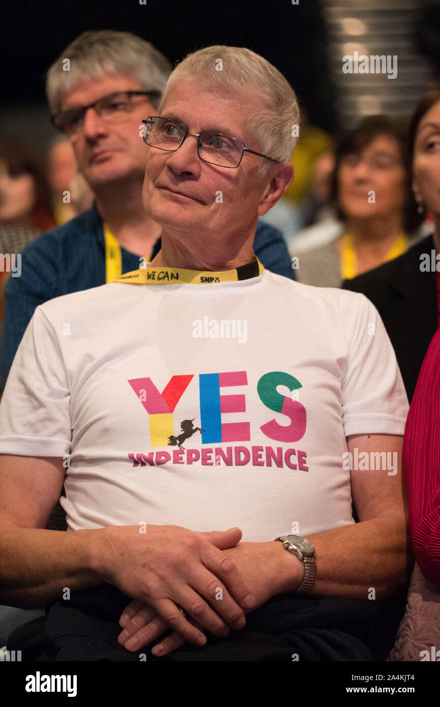 Snp conference delegate wearing yes t shirt hi-res stock photography ...