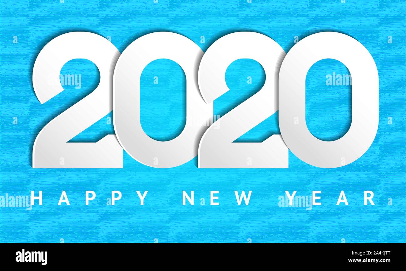 Happy new year 2020 text design Stock Vector Image & Art - Alamy
