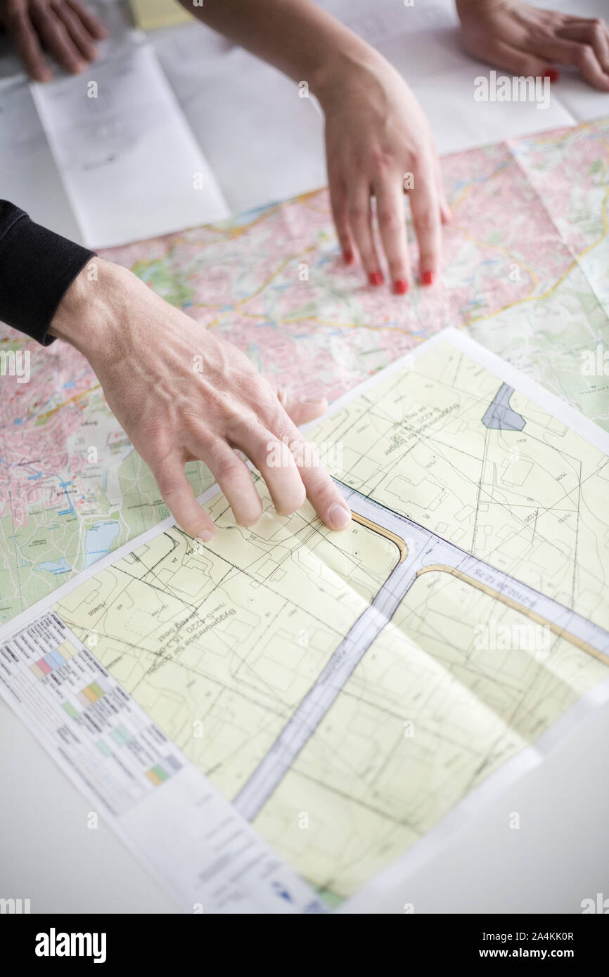 Couple with construction plan, life planning, blueprint - moving ...