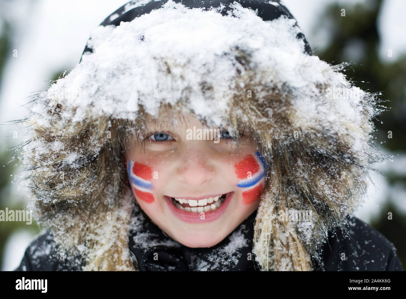 Girl Cheering At Nordic World Ski Championships, Norway Stock Photo - Alamy