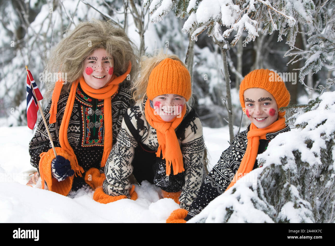 Children In Costume At World Cup Skiing, Norway Stock Photo - Alamy