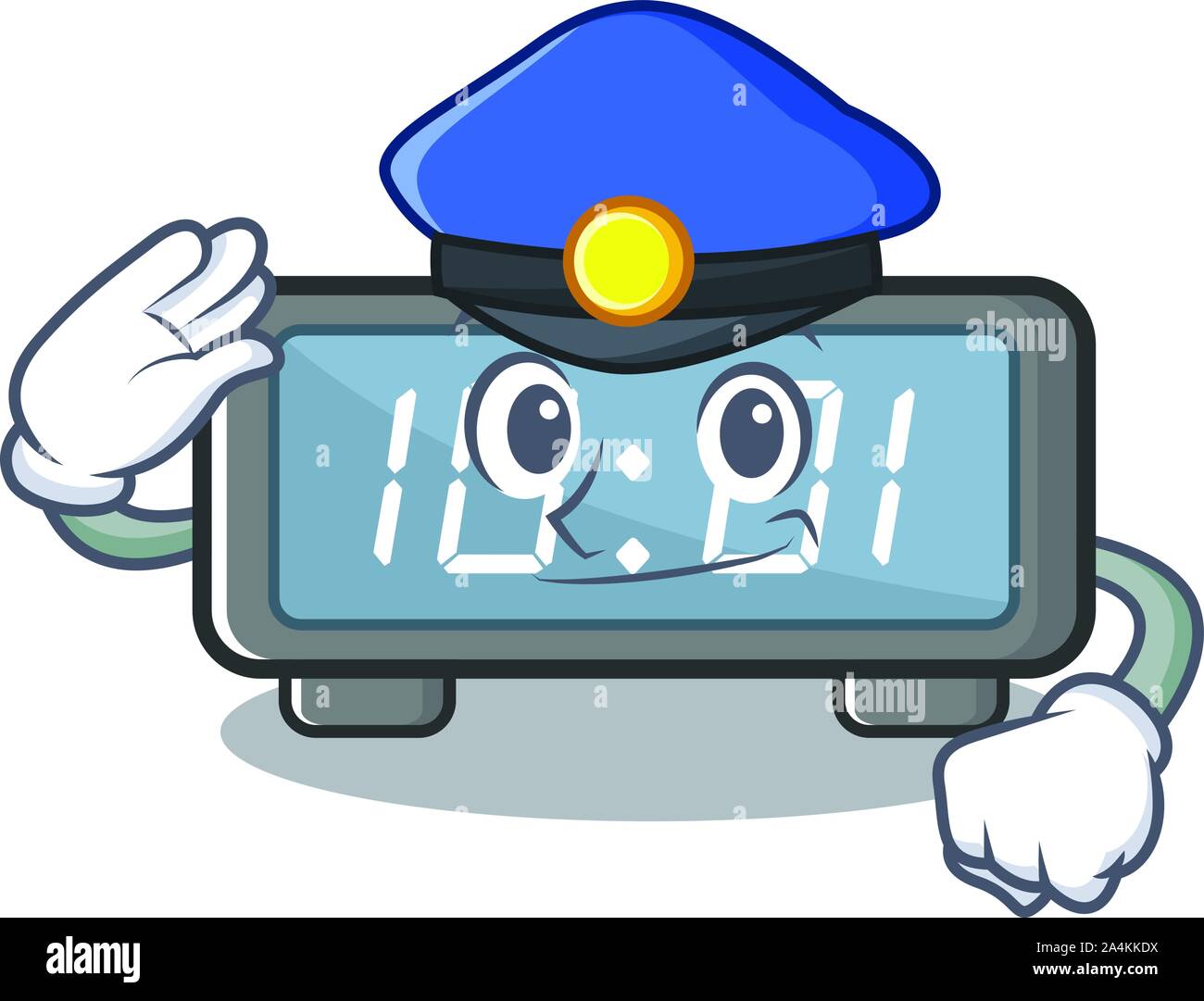 Police digital clock isolated in the mascot Stock Vector Image & Art ...