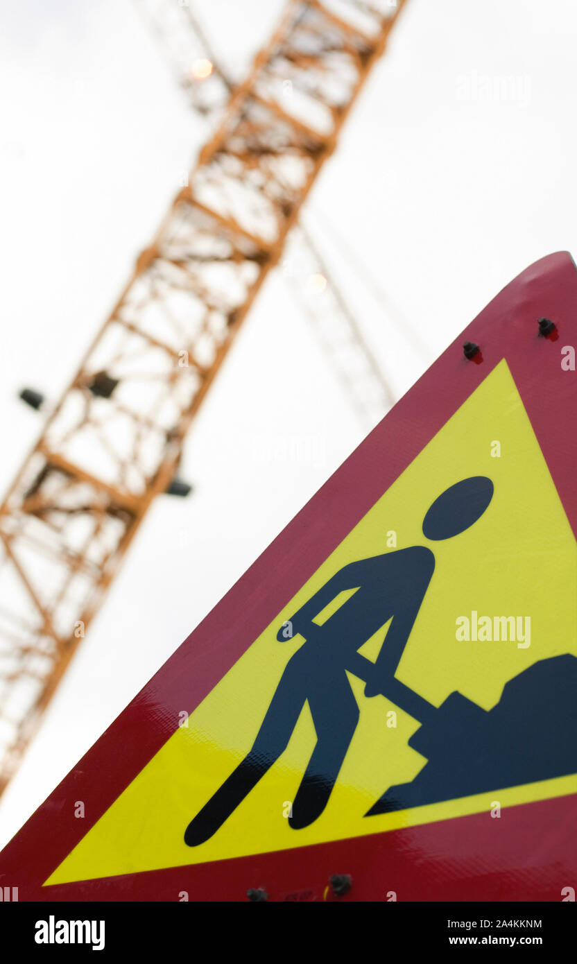 Road under construction sign Stock Photo - Alamy