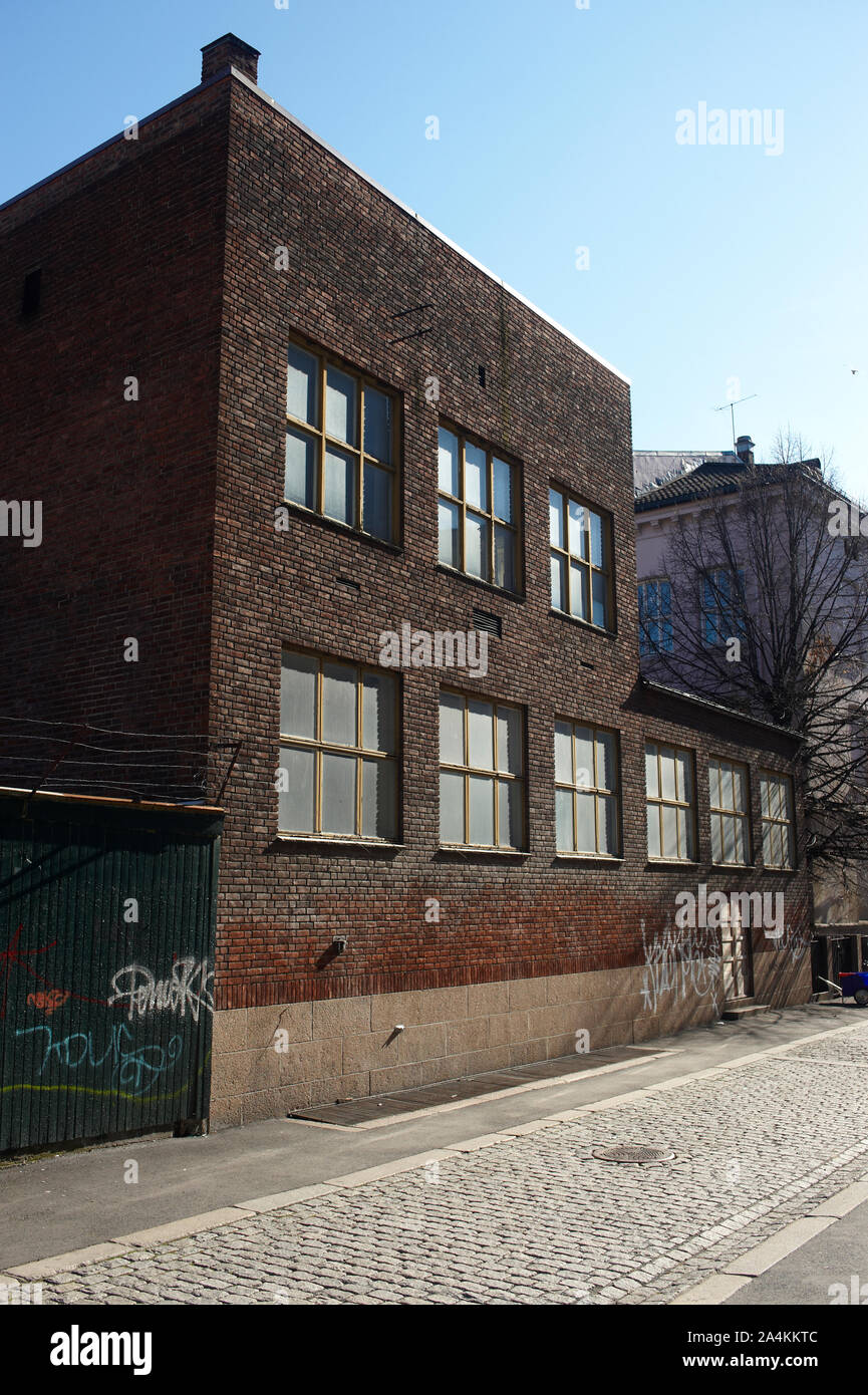 Brick building in Oslo city, Norway Stock Photo - Alamy