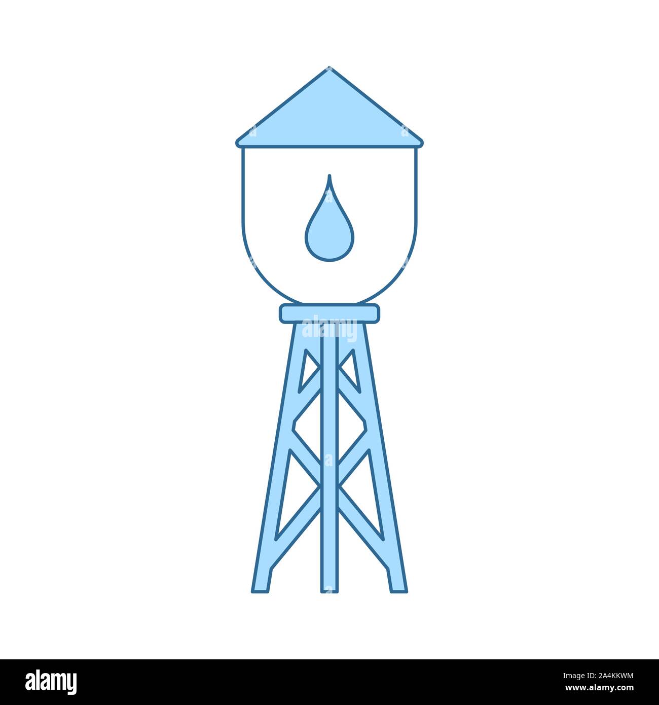 Round Water Tower Vector