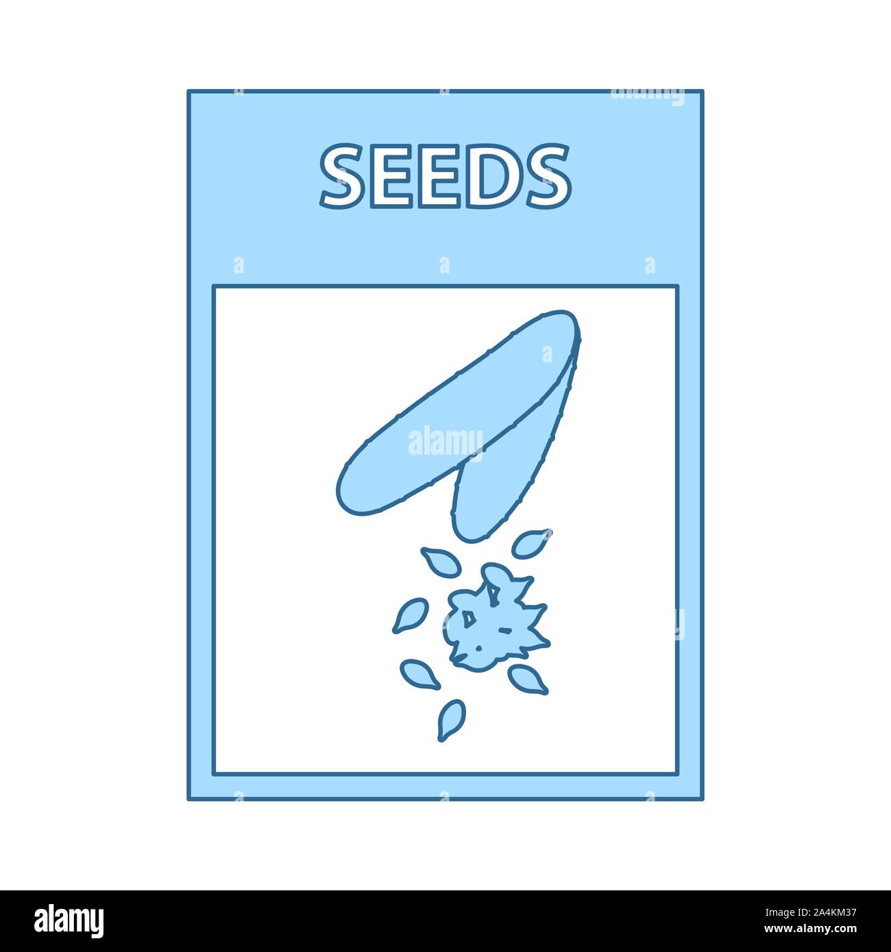 Seed Pack Icon. Thin Line With Blue Fill Design. Vector Illustration ...