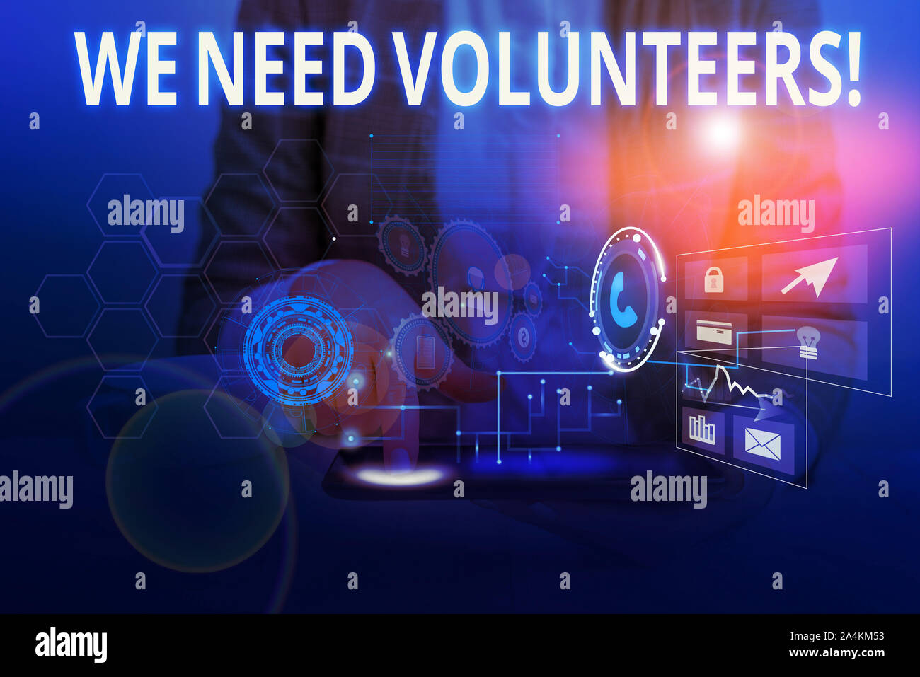 Word writing text We Need Volunteers. Business photo showcasing someone ...