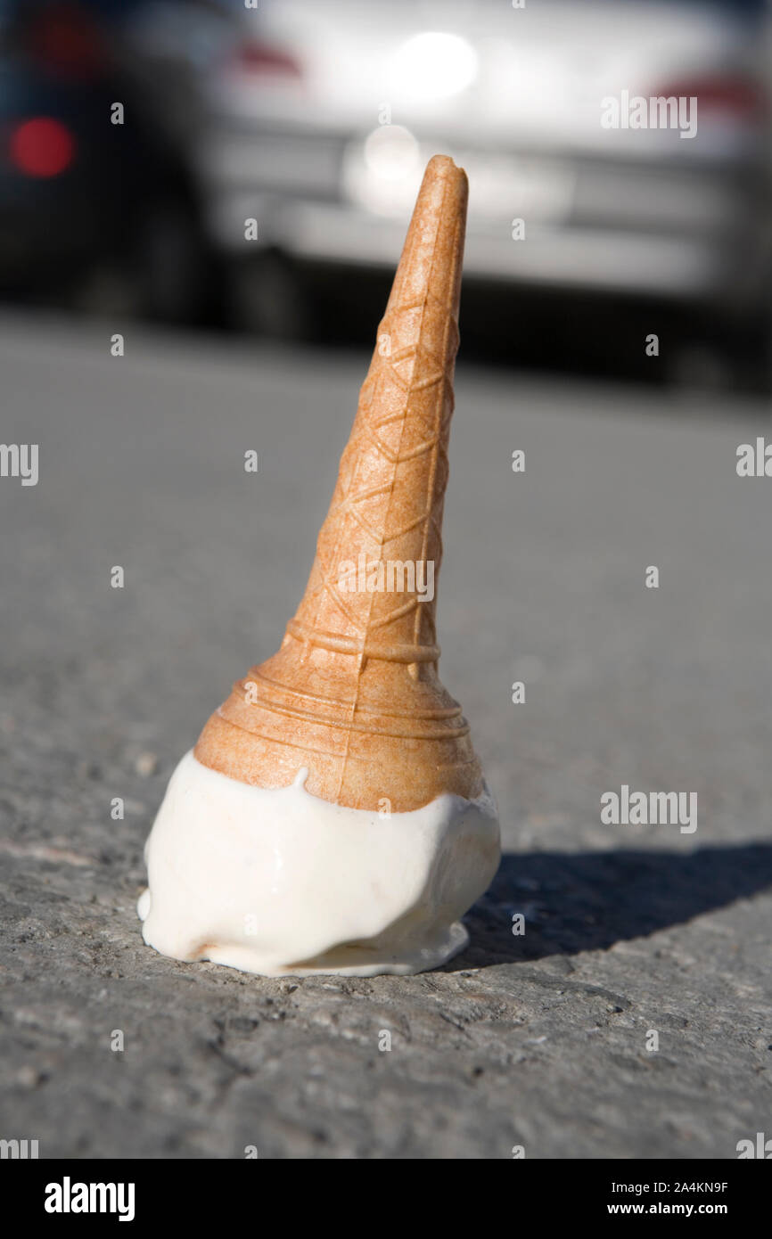 Ice cream upside down Stock Photo - Alamy