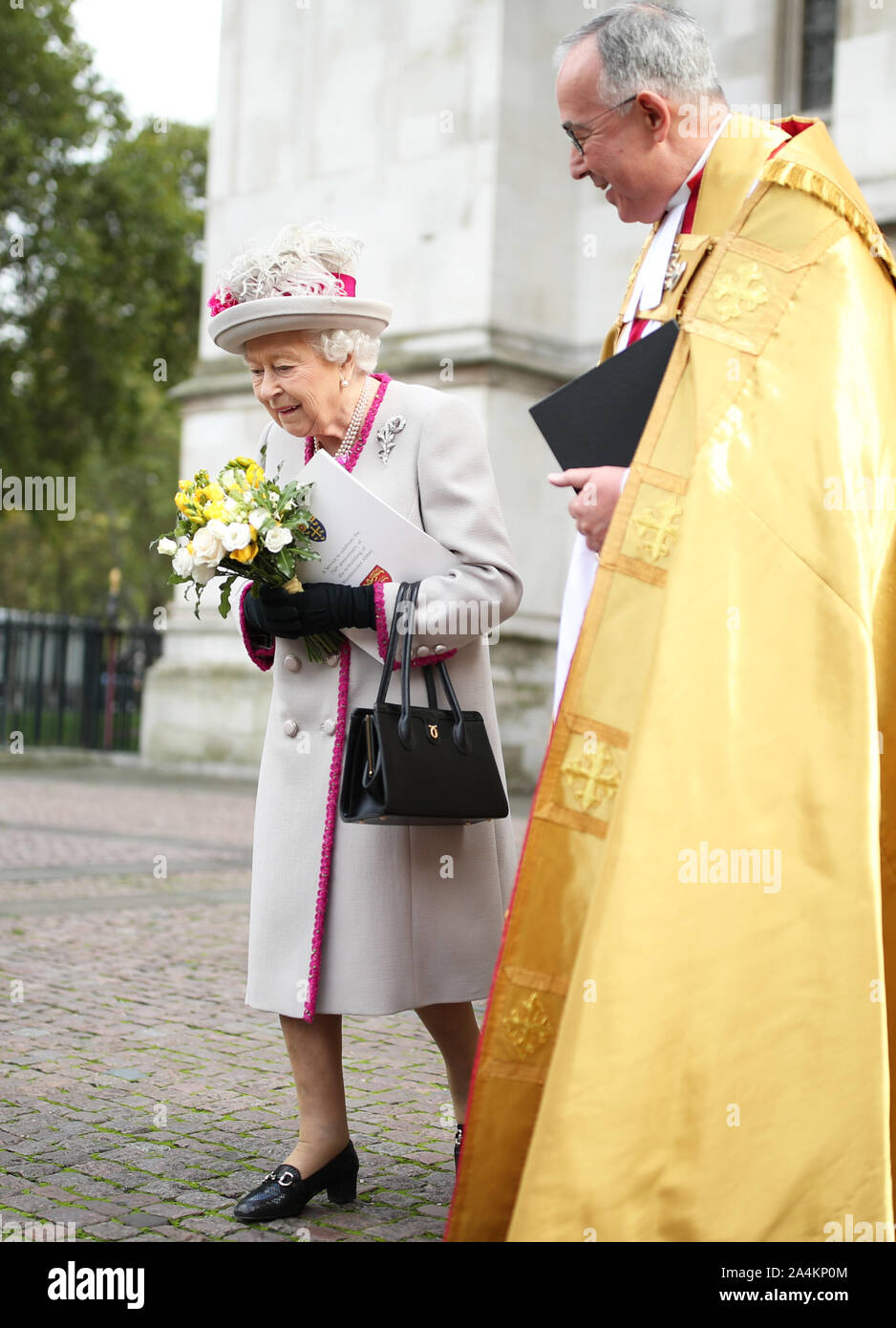 Queen Elizabeth II at the end of a service at Westminster Abbey in ...
