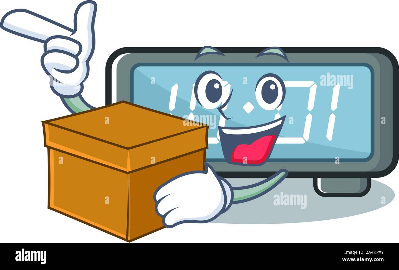 With box digital clock clings to cartoon wall Stock Vector Image & Art ...