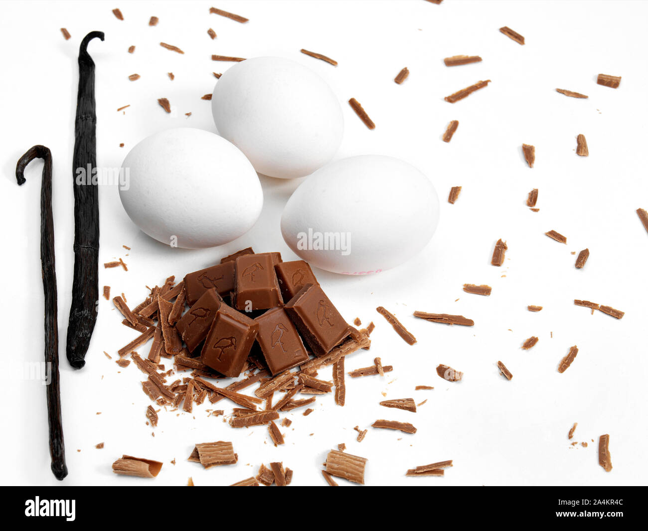 Vanilla, chocolate - ingredients Stock Photo - Alamy