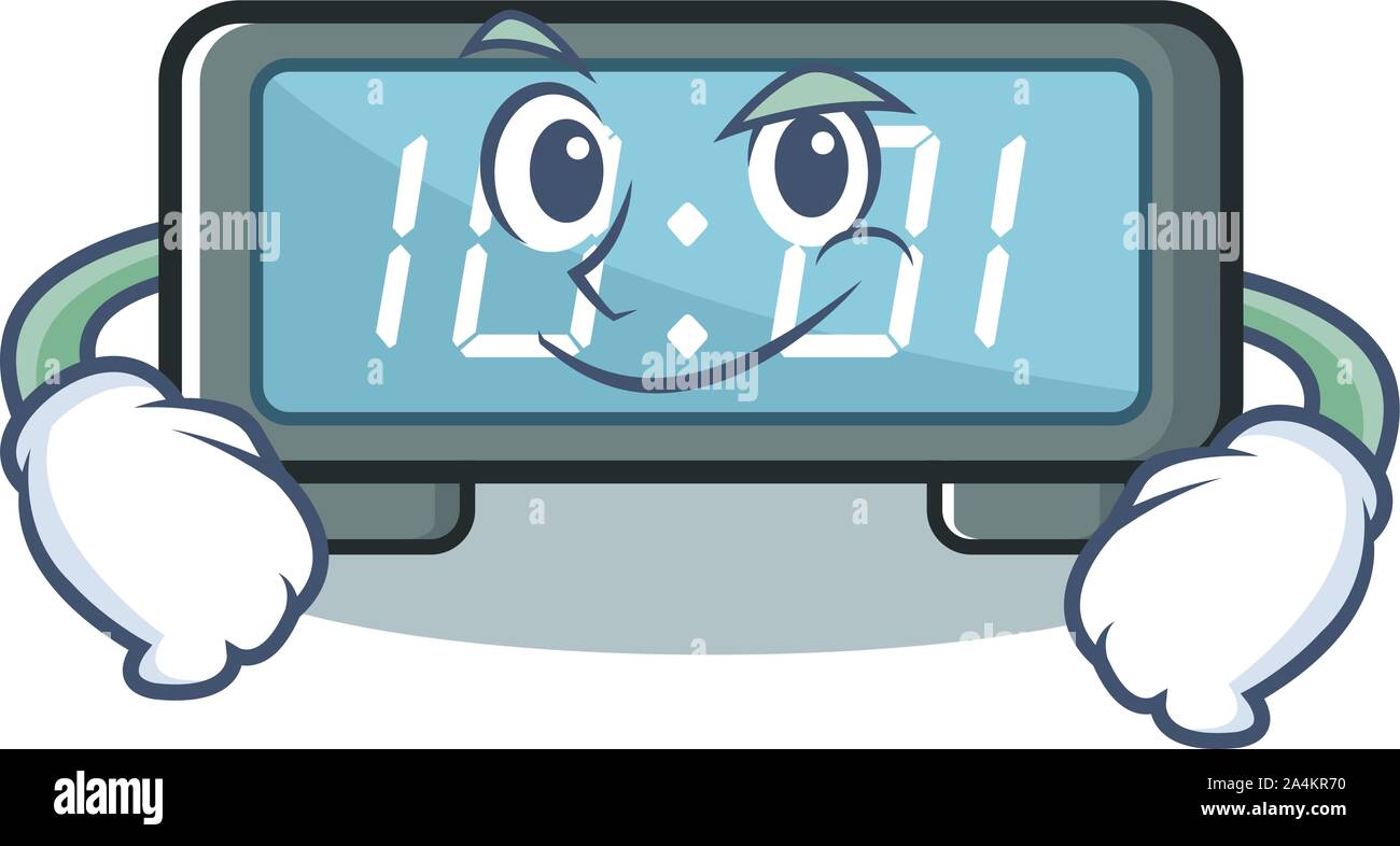 Smirking digital clock clings to cartoon wall Stock Vector Image & Art ...