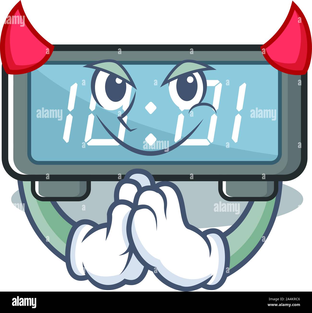 Devil digital clock cartoon in character shape Stock Vector Image & Art ...