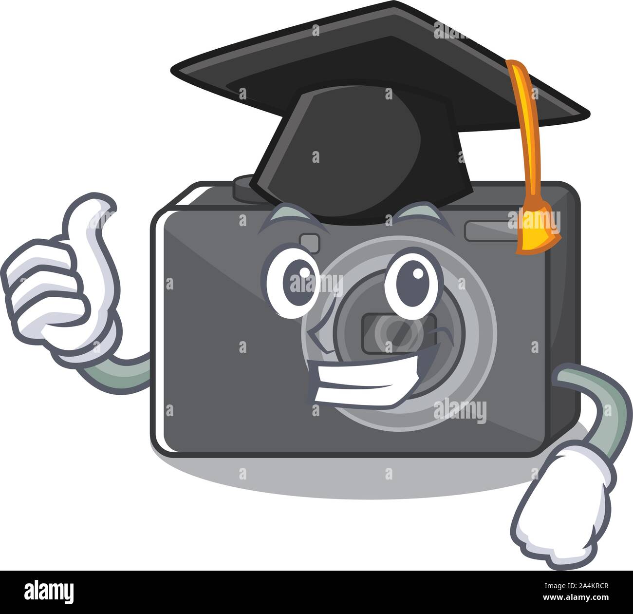 Graduation digital camera isolated with the character Stock Vector ...