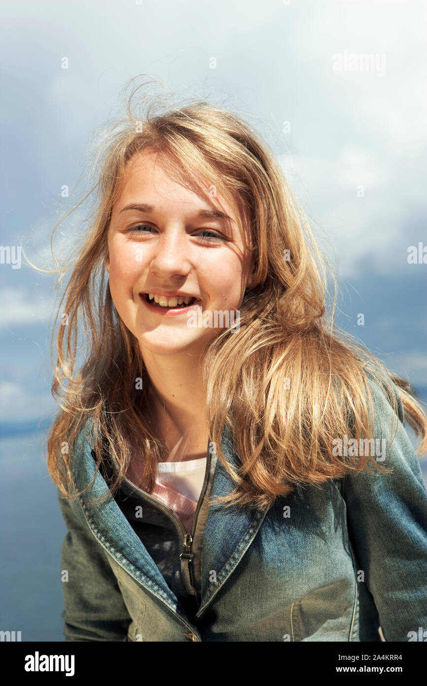 Smiling girl - portrait Stock Photo - Alamy