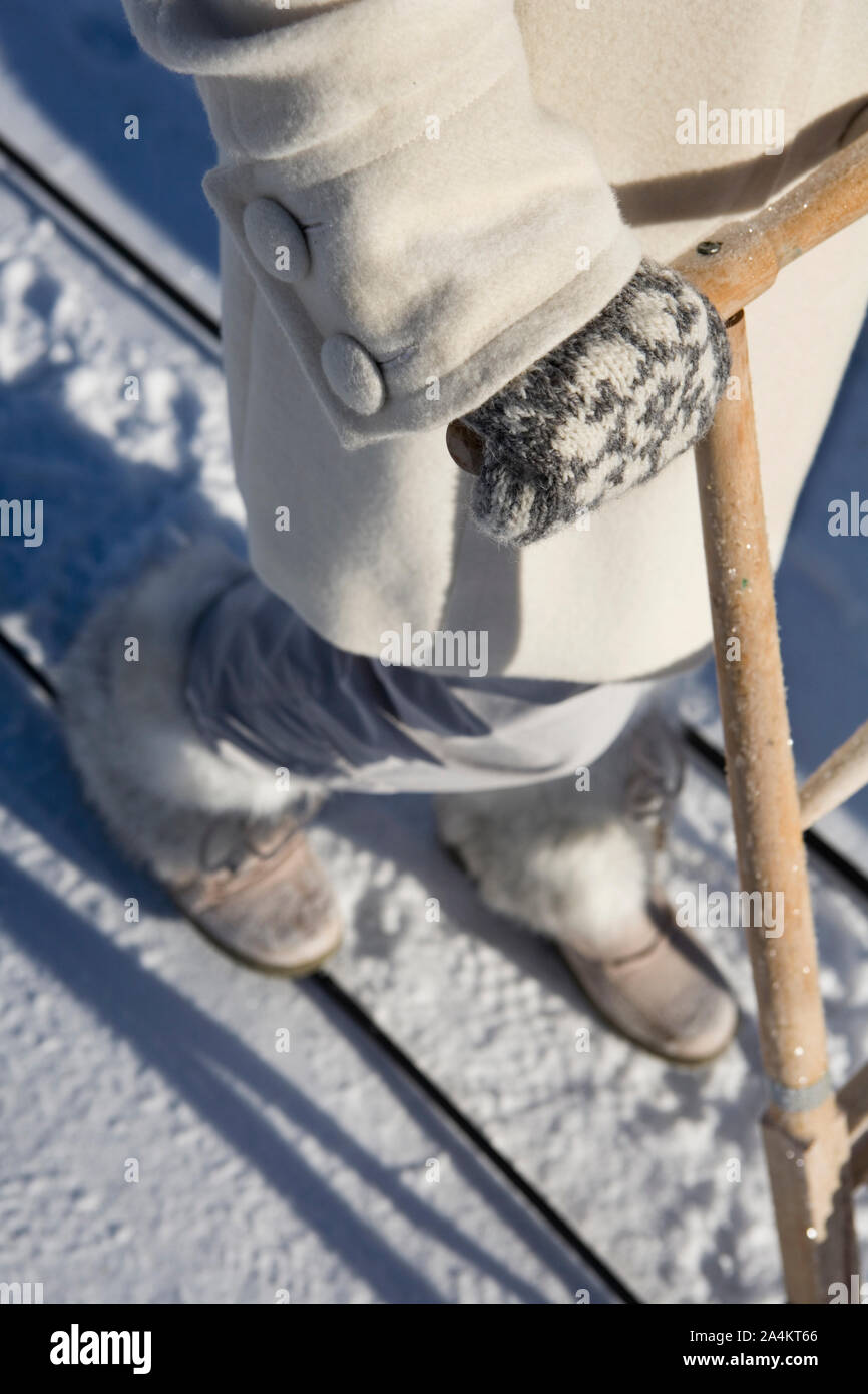 Using a kick sledge Stock Photo - Alamy
